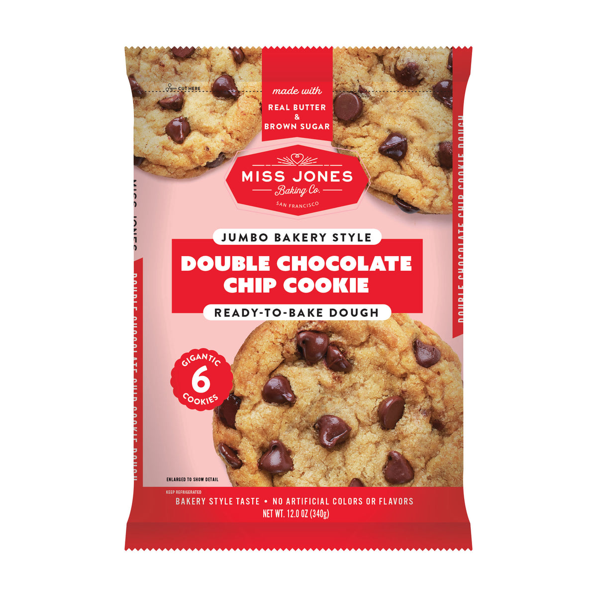 Jumbo Bakery Style Double Chocolate Chip Cookie Dough – Miss Jones ...
